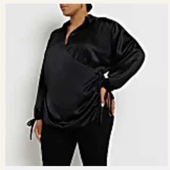River Island | Tops | Nwt River Island Satin Wrap Blouse | Poshmark